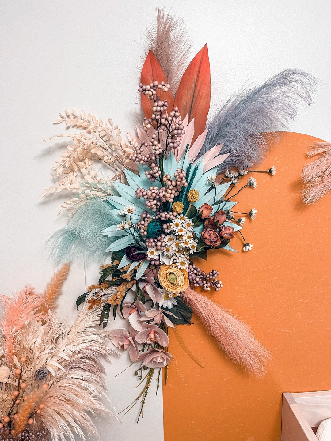 Boho Nursery Decor, Floral Wall Hanging, Floral Nursery Decor, Modern ...