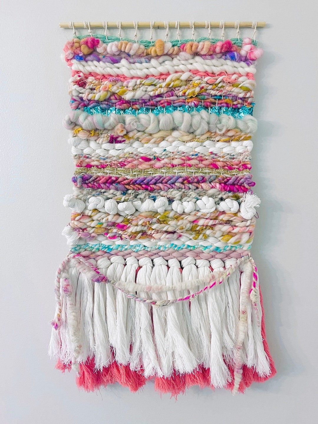Art Yarn Weaving, Wall Decor, Wall Art, Woven Wall Hanging, Weaving ...