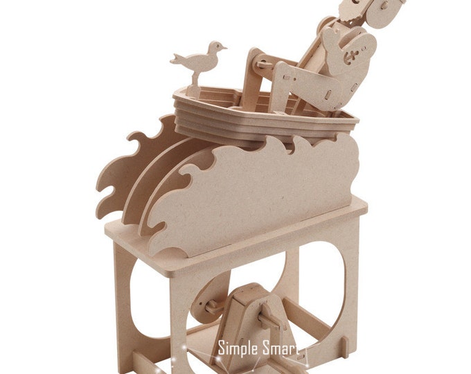 3D Wooden Puzzle Moving Model Kit DIY Moving Mechanical Wooden Automata ...