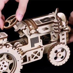 3D Wooden Puzzle Moving Clockwork Automata DIY Kit Robot Mechanical ...