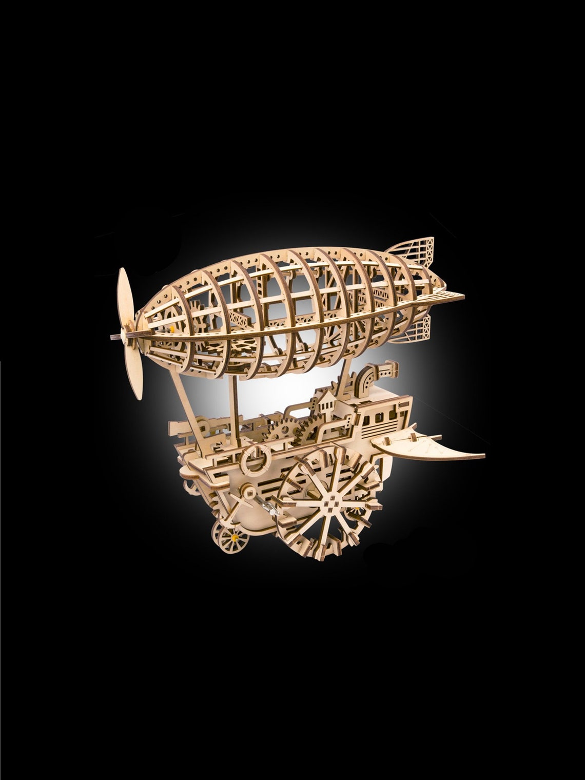 3D Wooden Puzzle Moving Clockwork Automata DIY Kit Robot Air | Etsy