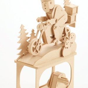 3D Wooden Puzzle Moving Model Kit DIY Moving Mechanical Wooden Automata ...