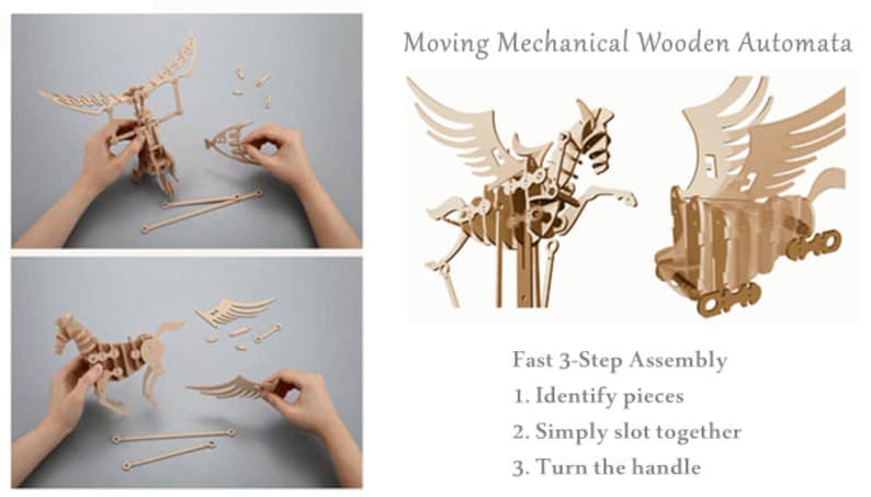 3D Wooden Puzzle Moving Model Kit DIY Moving Mechanical Wooden | Etsy