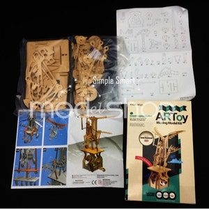 3D Wooden Puzzle Moving Model Kit DIY Moving Mechanical Wooden Automata ...