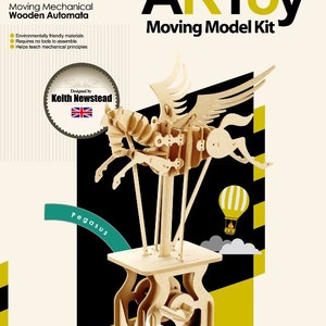 3D Wooden Puzzle Moving Model Kit DIY Moving Mechanical Wooden Automata ...