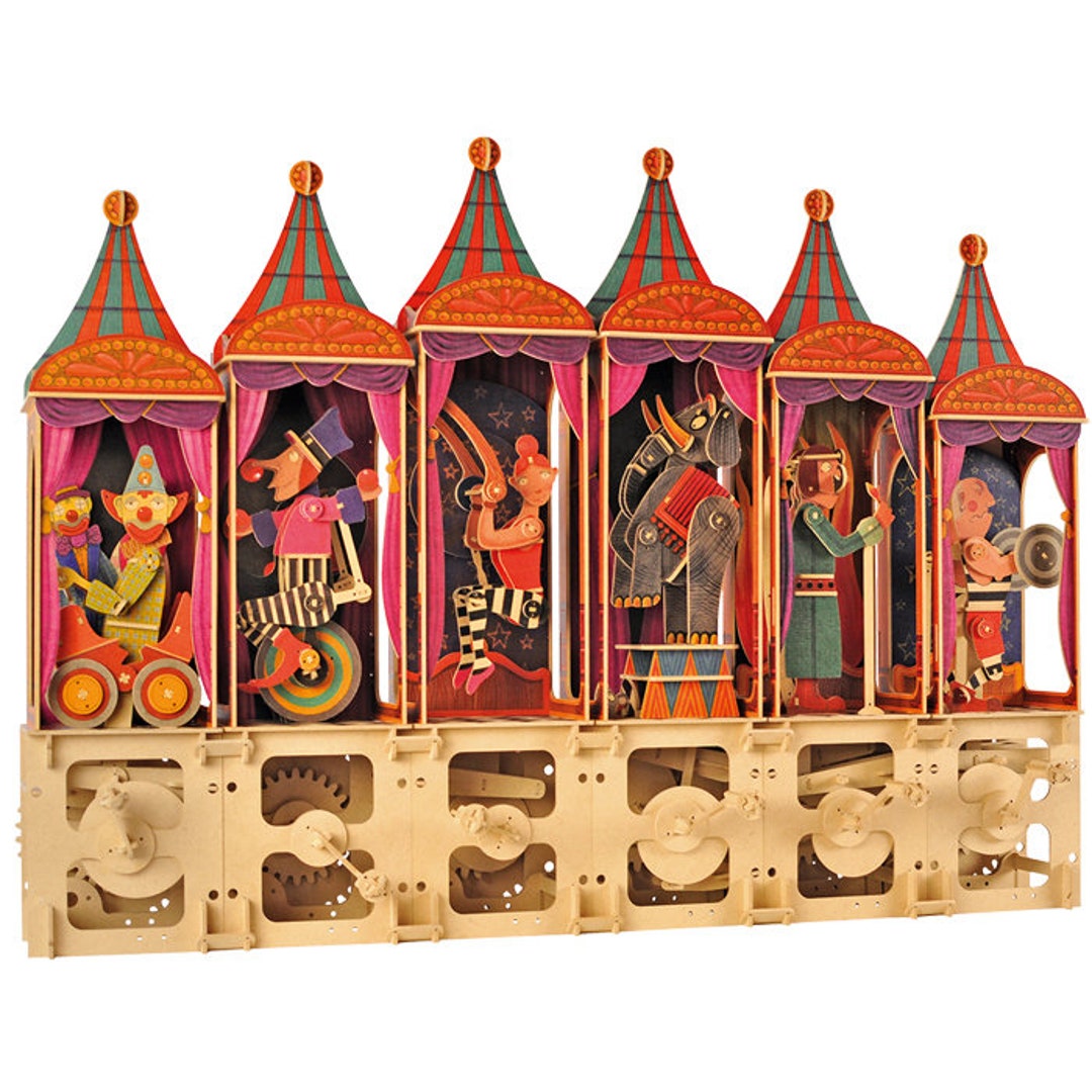 3D Wooden Puzzle Moving Model Kit DIY Moving Mechanical Wooden Automata ...