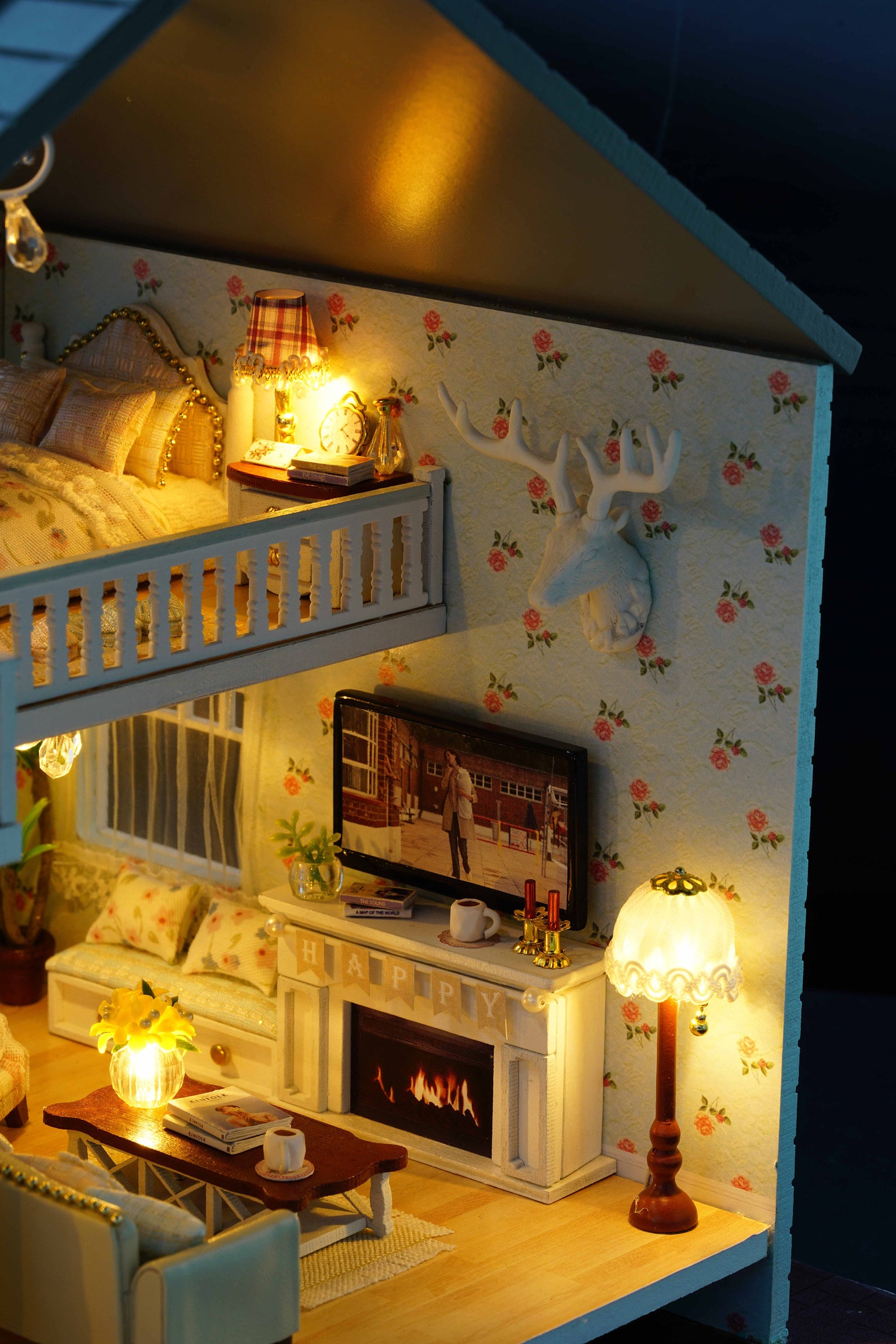 1 24 Diy Miniature Dollhouse Kit Queenstown Suburban House Etsy