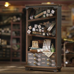 1:24 DIY Miniature Dollhouse Kit Magic Wand Shop W/ Light Craft in a ...