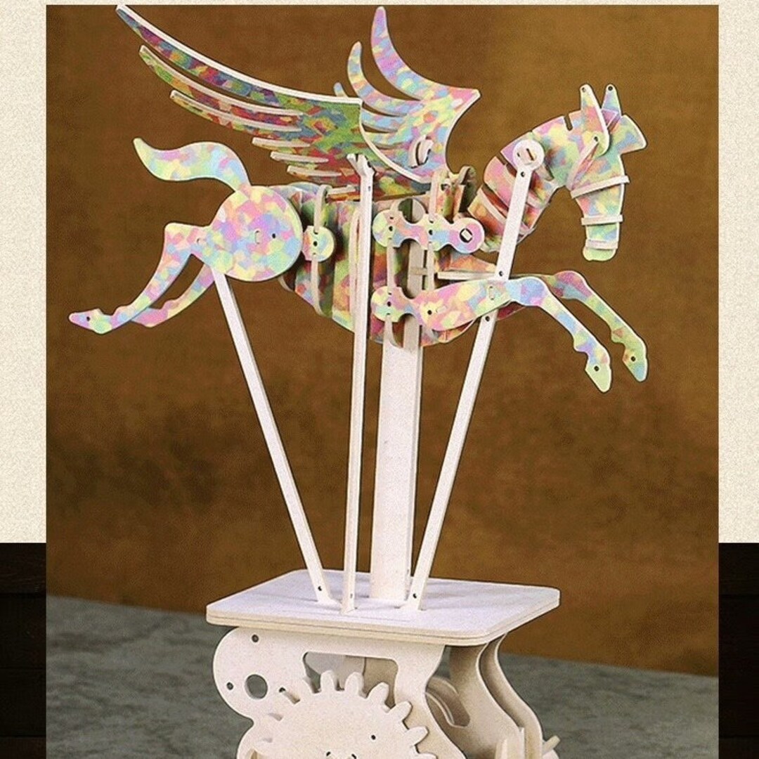 3D Wooden Puzzle Moving Model Kit DIY Moving Mechanical Wooden Automata ...