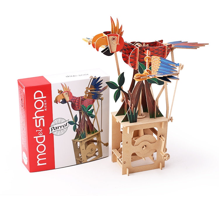 Diy Moving Mechanical Wooden Automata Bird Series Parrot Dh-9921 - my ...
