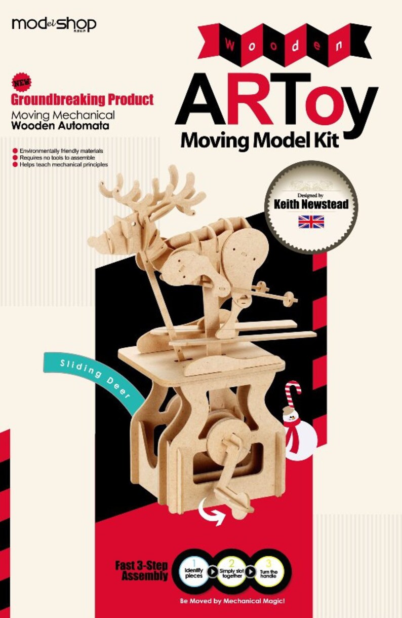 3D Wooden Puzzle Moving Model Kit DIY Moving Mechanical Wooden Automata ...