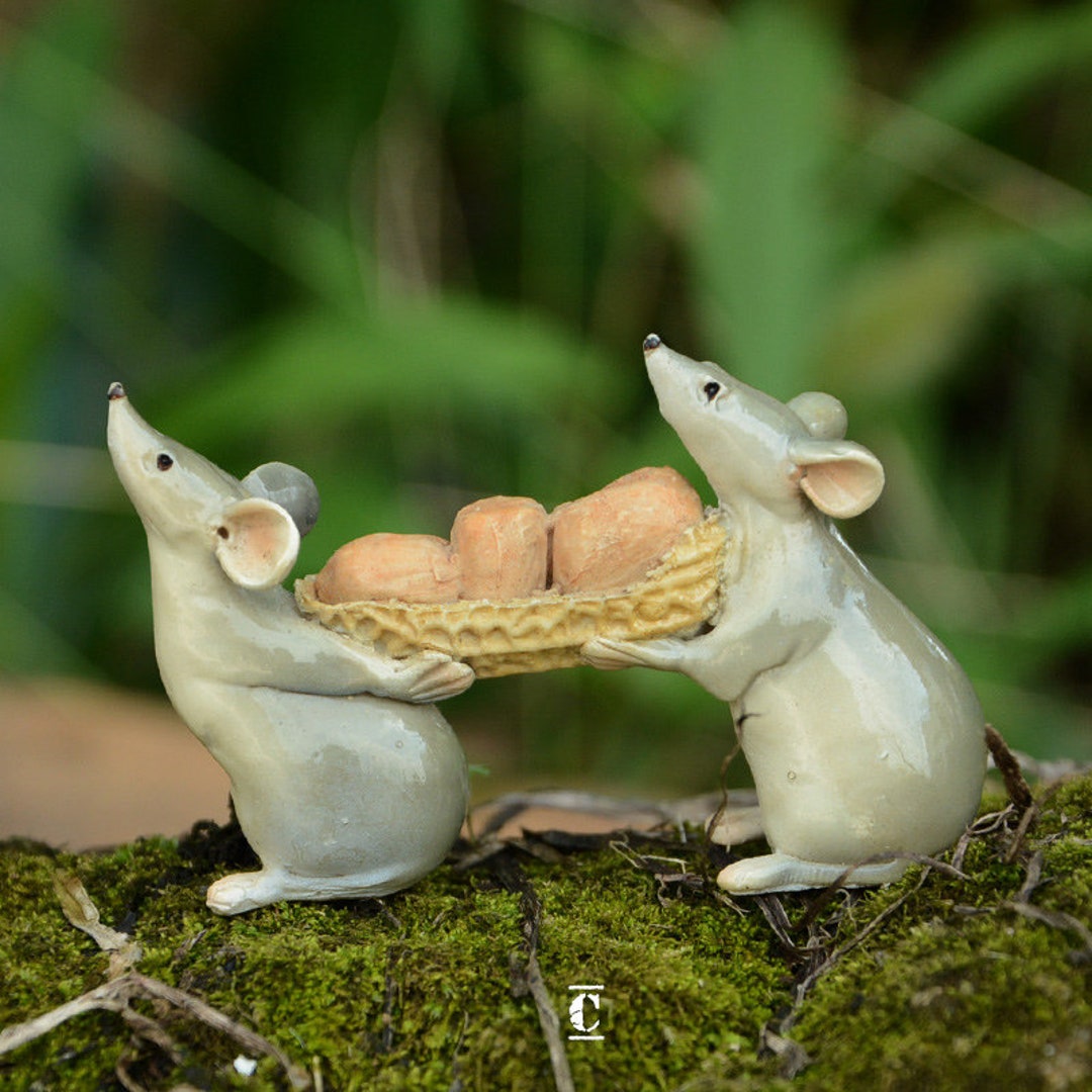 Little Rats Cute Mouse Mice Figure Statu Fairy Garden Terrarium ...