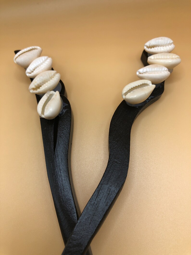Wooden Cowrie Shells Hair Sticks - Etsy