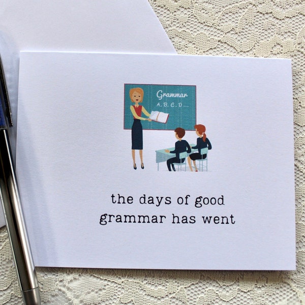 Funny Grammar Card - Etsy