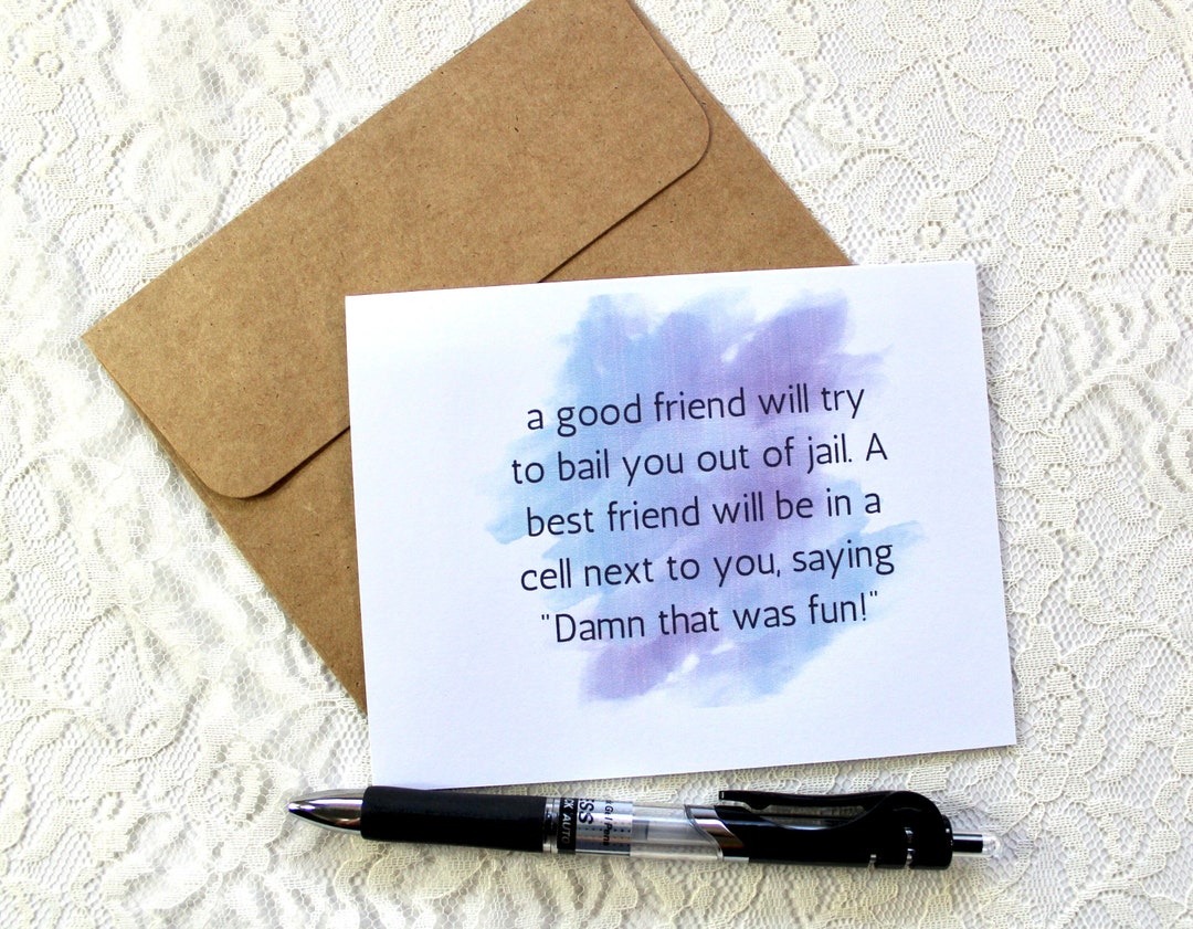 Best Friend Greeting Card Funny Card for a Friend Friendship - Etsy