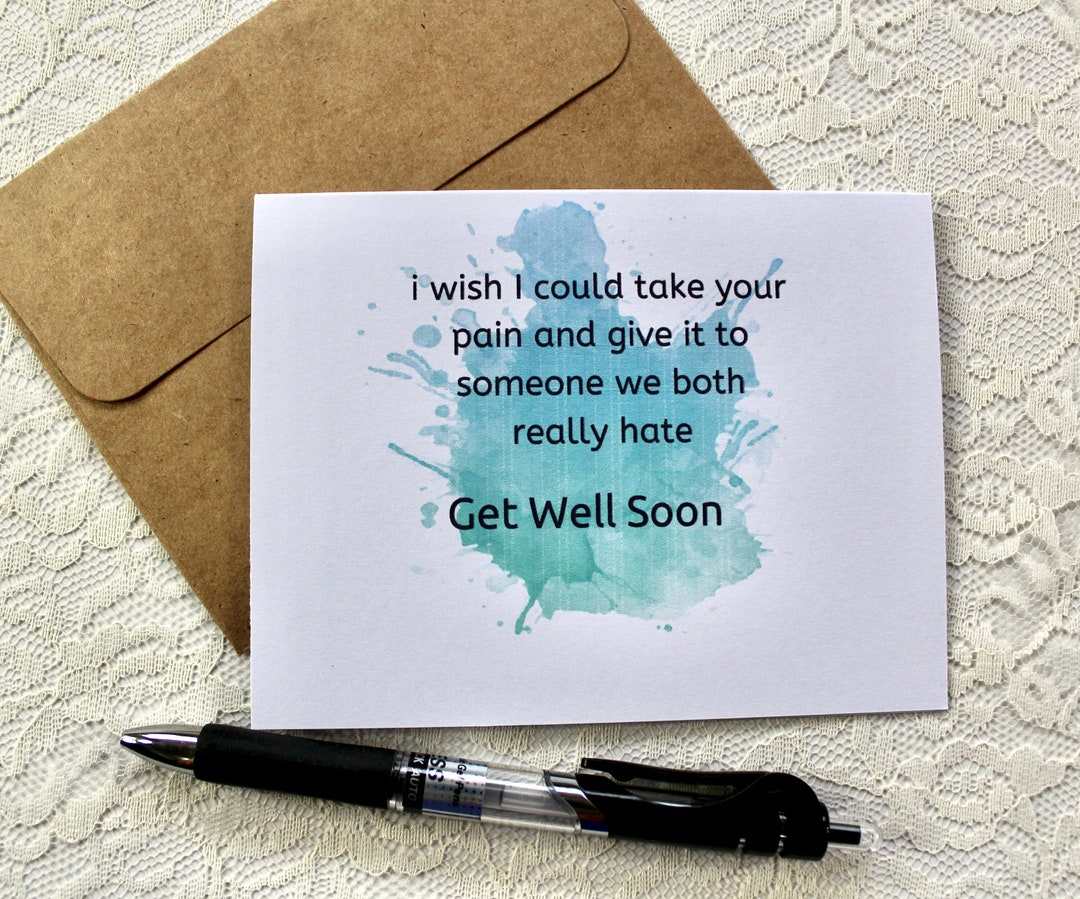Get Well Card, Card for Friend, Snarky Card, Funny Get Well Card - Etsy