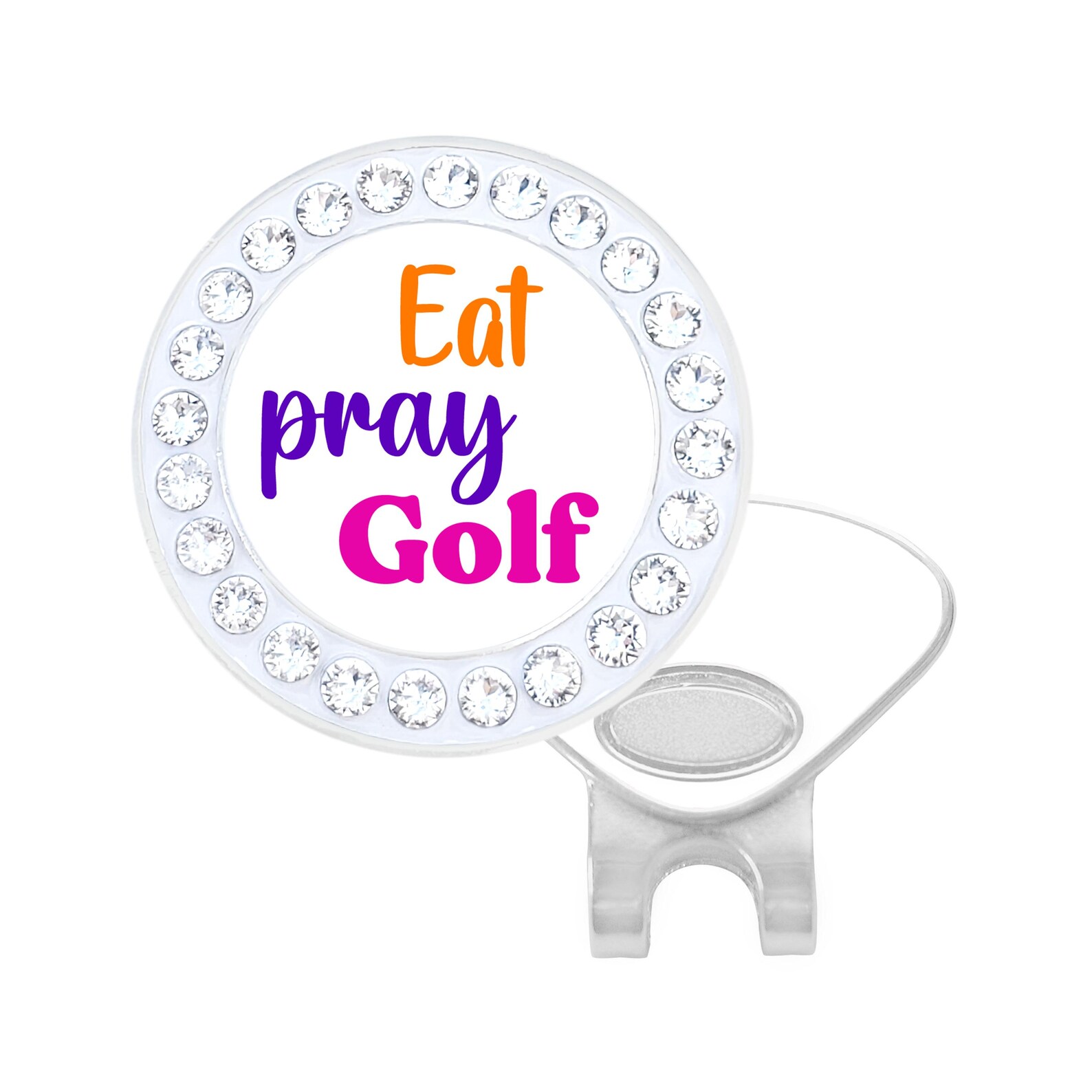 Eat, Pray, Golf Ball Marker With Swarovski Crystals | Hat Clip Included ...