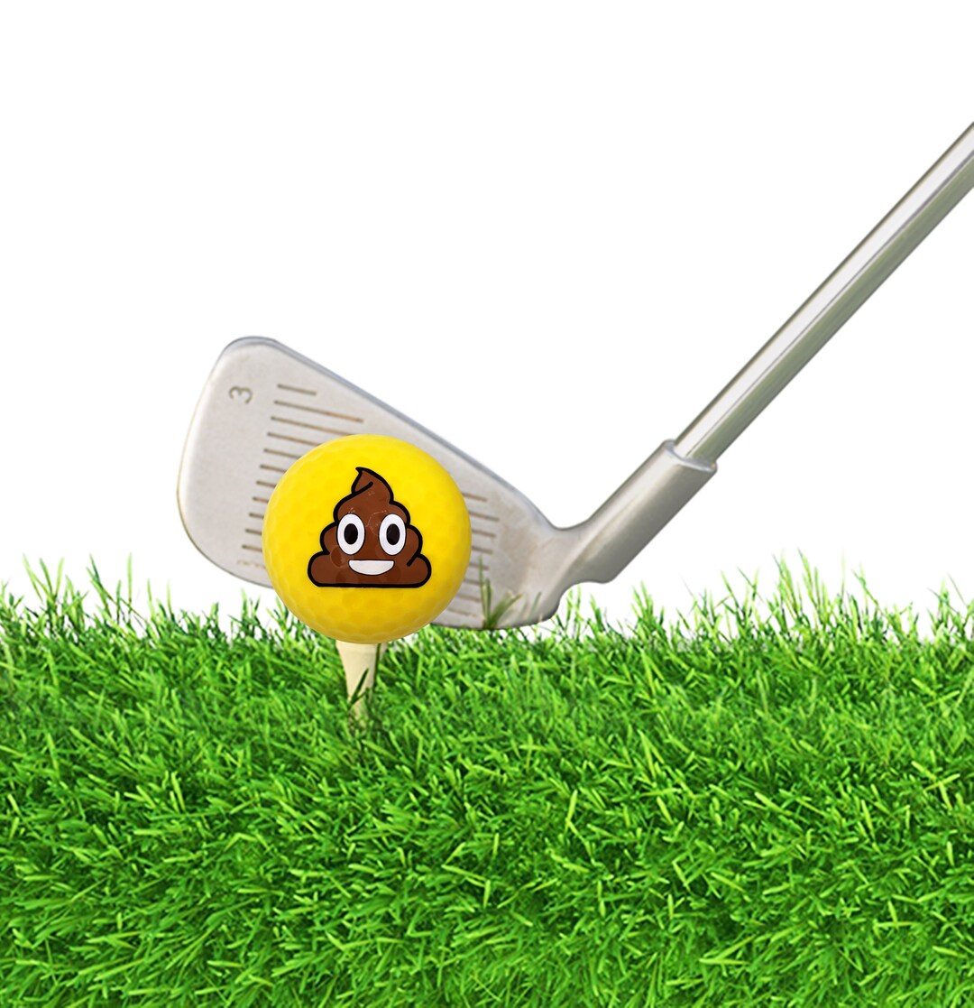 Oh Sh!t! Poop Emoji Print on Yellow Golf Balls - Sleeve of 3 | Fun ...