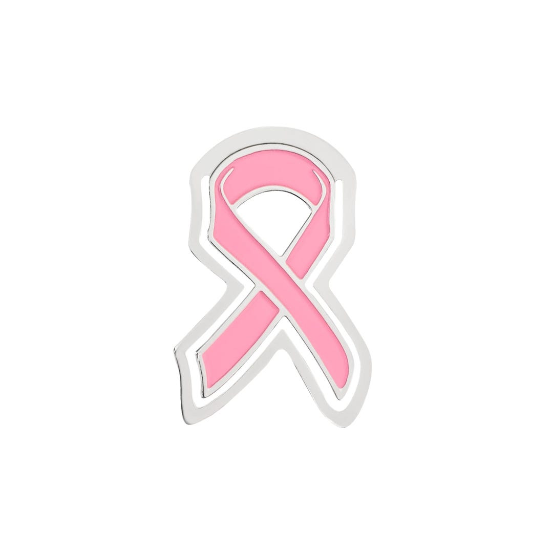 Pink Ribbon Shaped Bookmark | Breast Cancer Awareness Flat Metallic ...