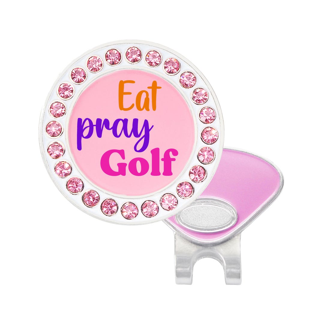 Eat, Pray, Golf Ball Marker With Swarovski Crystals | Hat Clip Included ...