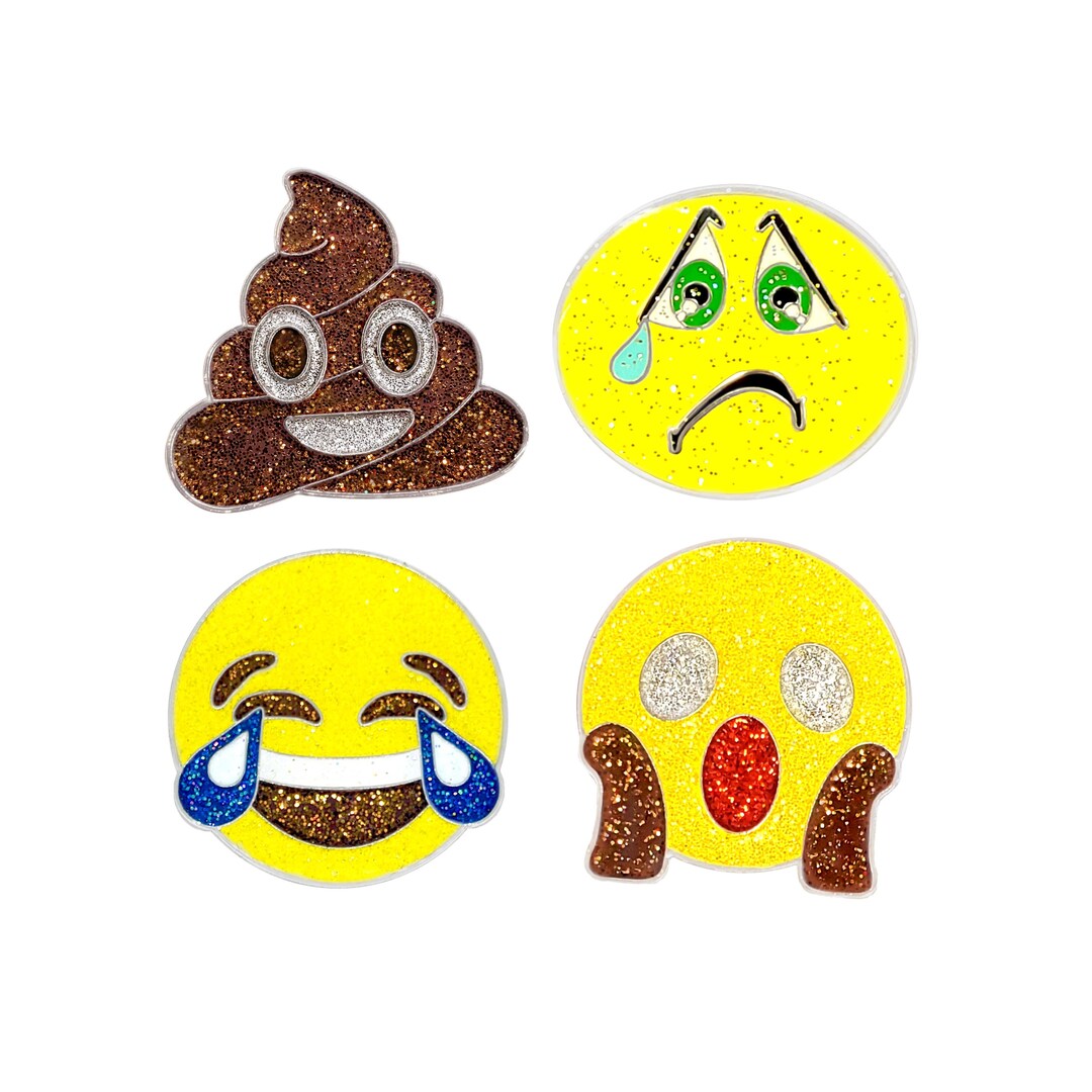 Emoji Golf Ball Marker With Hat Clip | Choose Your Emoji | Emoji Poop ...