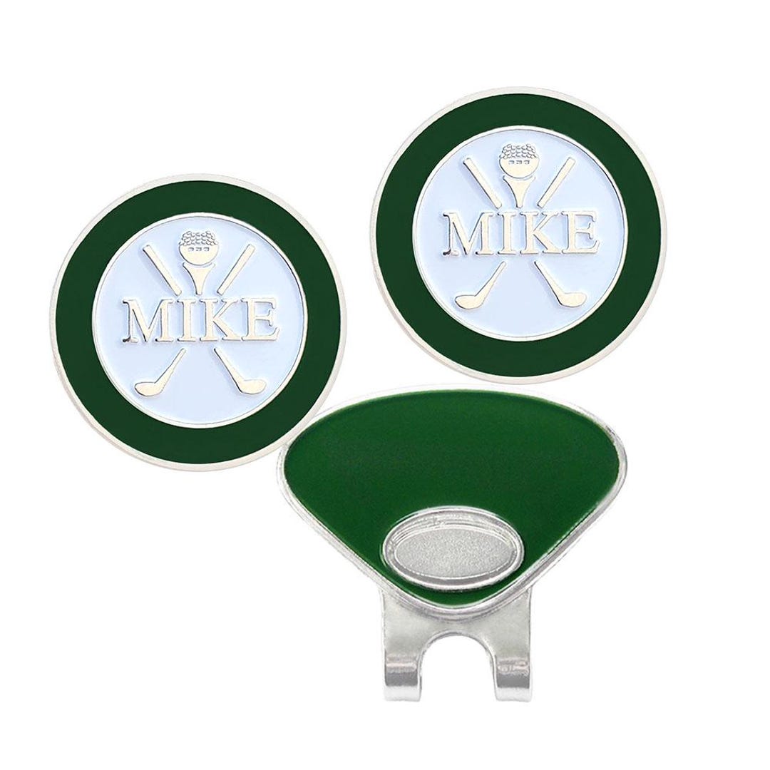 2 "mike" Golf Ball Markers With 1 Magnetic Hat Clip | Michael Name ...