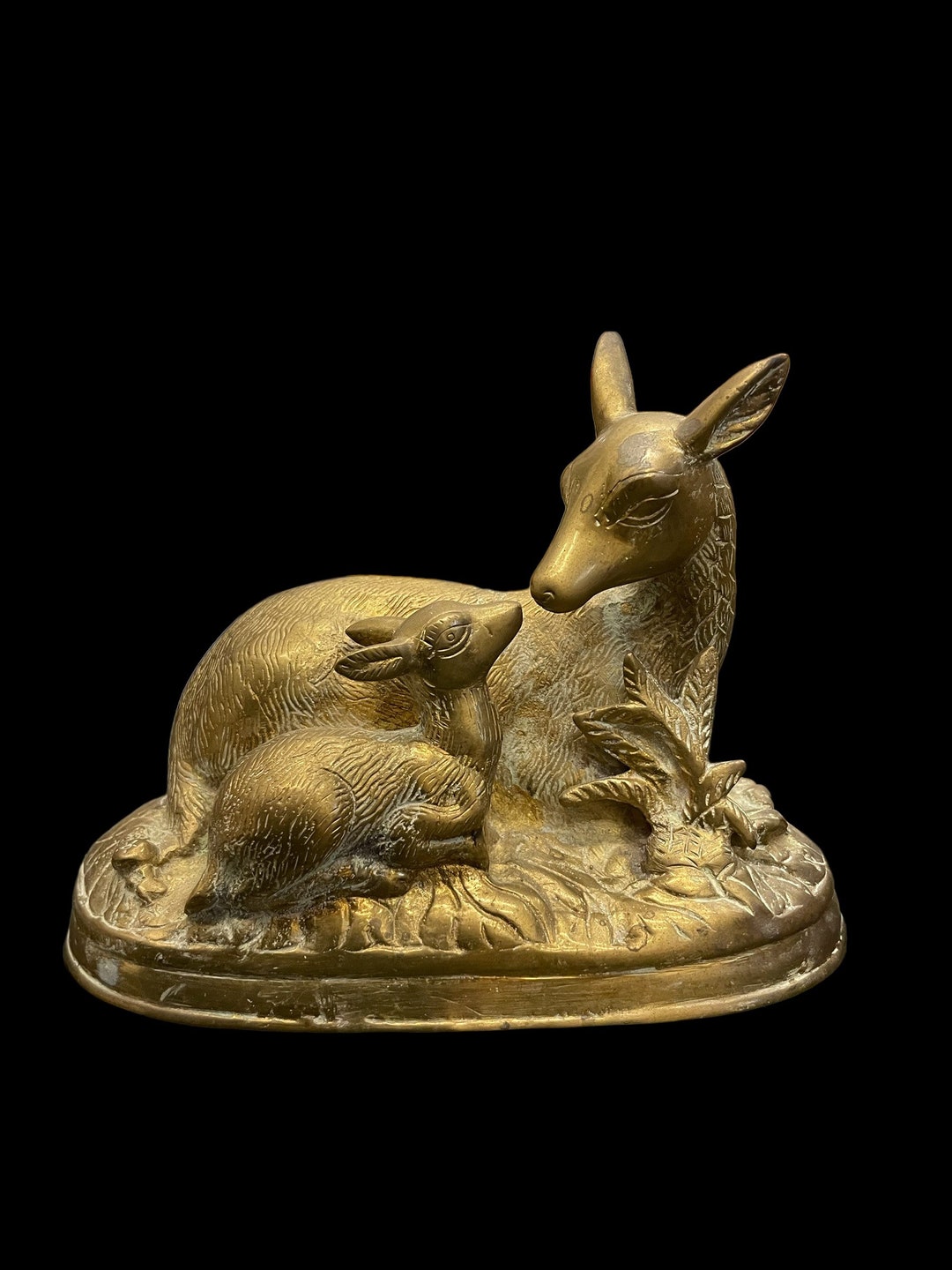 Brass Doe Fawn Lying Sculpture 6.5” Deer Nice Detail - Etsy