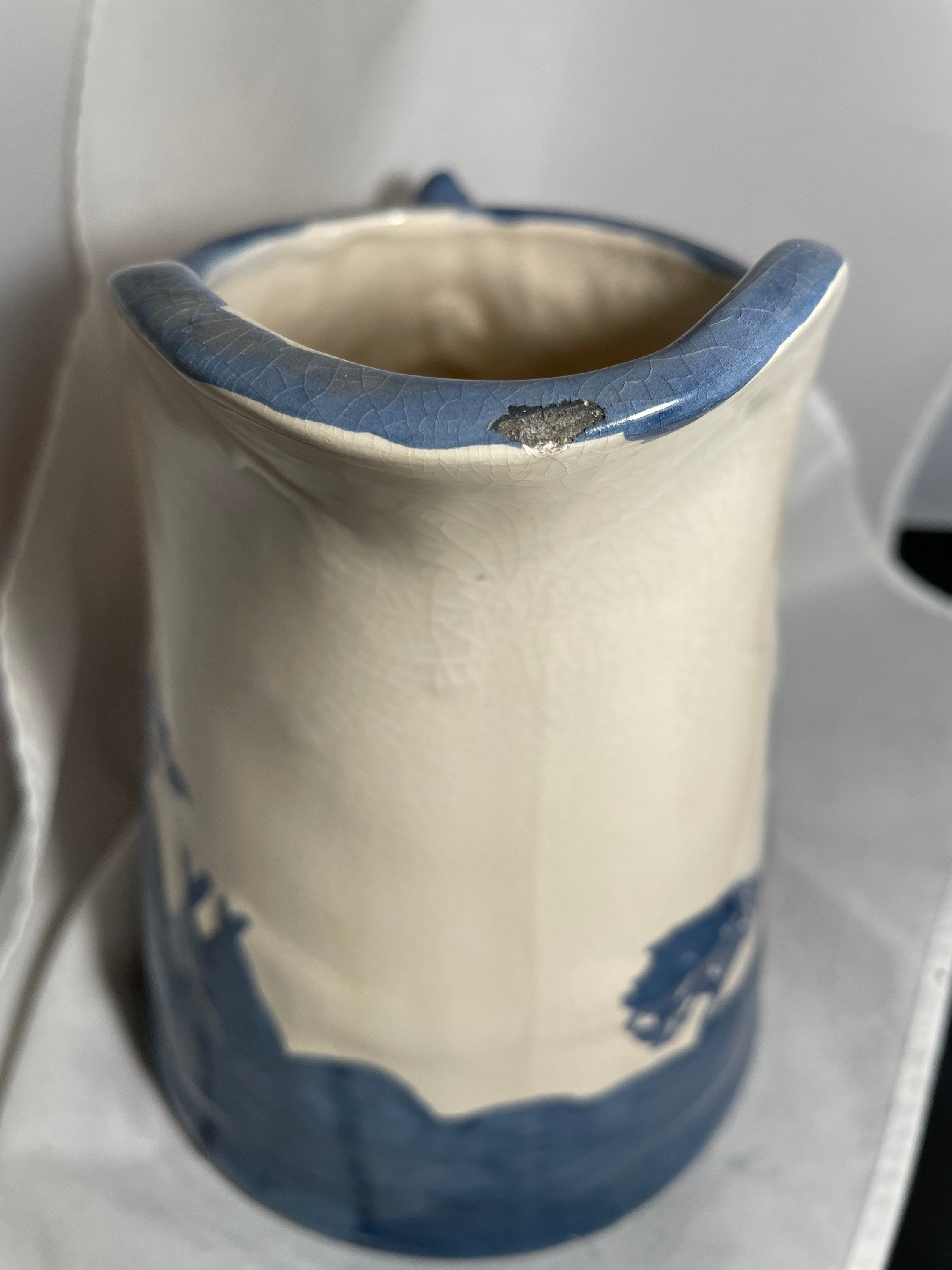 Antique Stoneware Indian Pitcher Hand Painted Old Sleepy Eye - Etsy