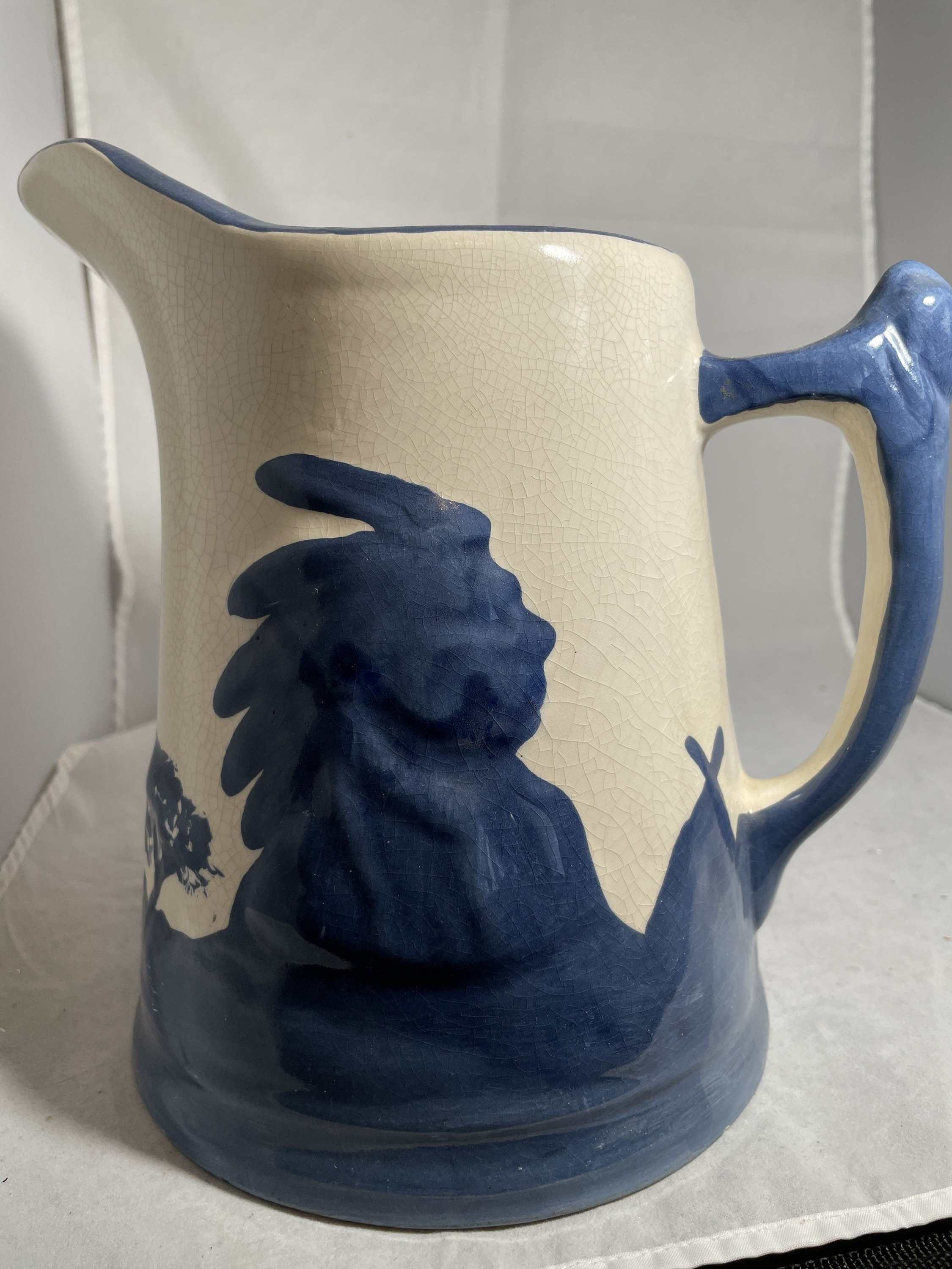 Antique Stoneware Indian Pitcher Hand Painted Old Sleepy Eye Chief ...