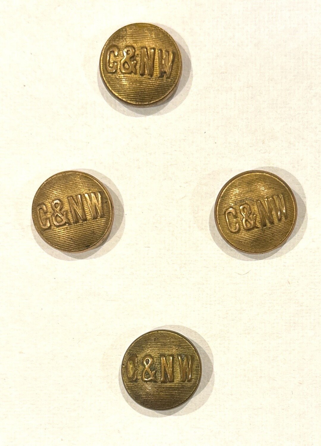 Four Vintage Chicago & Northwest Brass Railroad Conductor’s Buttons ...