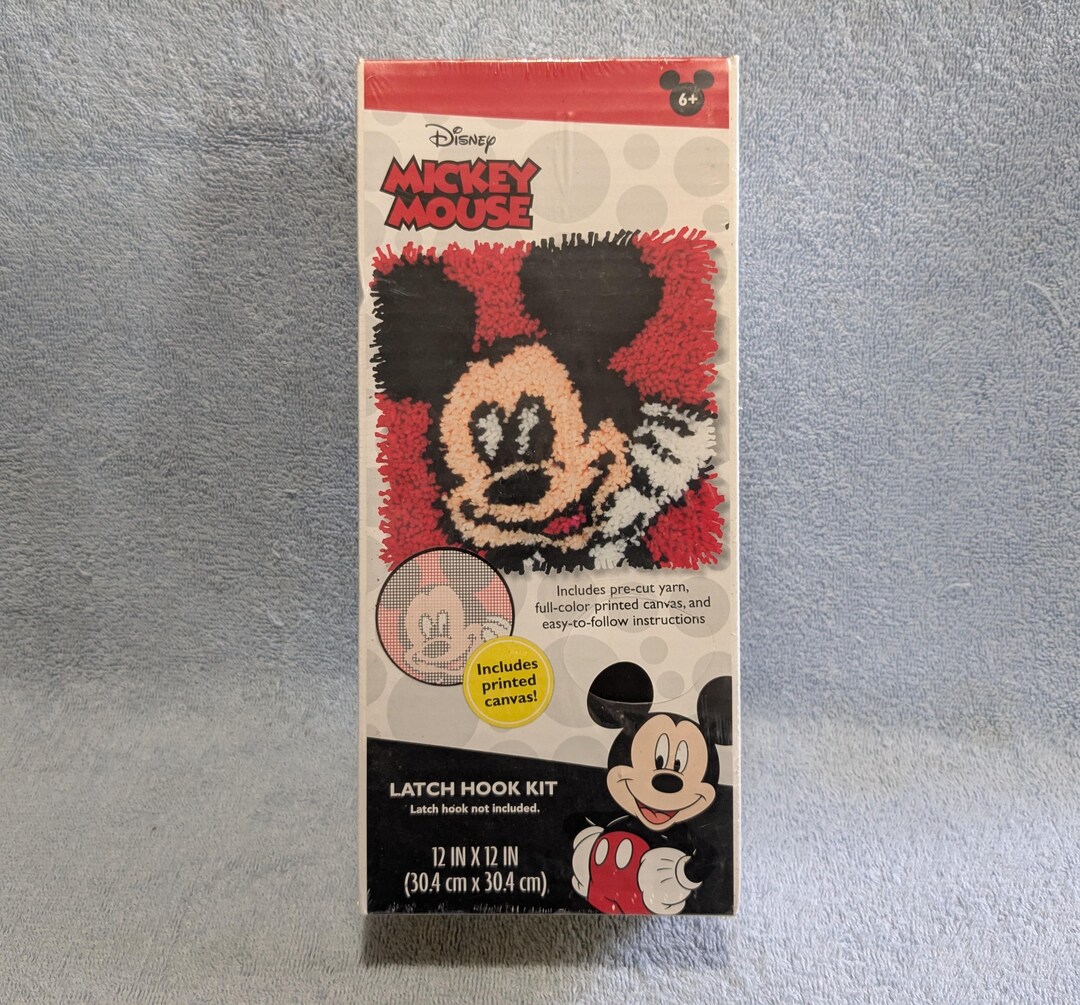 Dimensions Latch Hook Kit Disney Mickey Mouse Finished Size 12"x12 ...