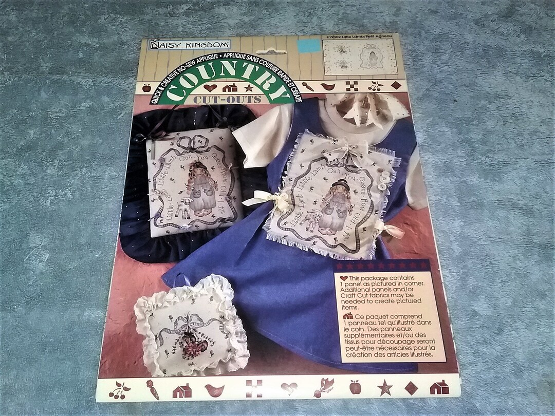 Daisy Kingdom Country Cut Outs Little Lamb No Sew Applique Fabric Panel ...