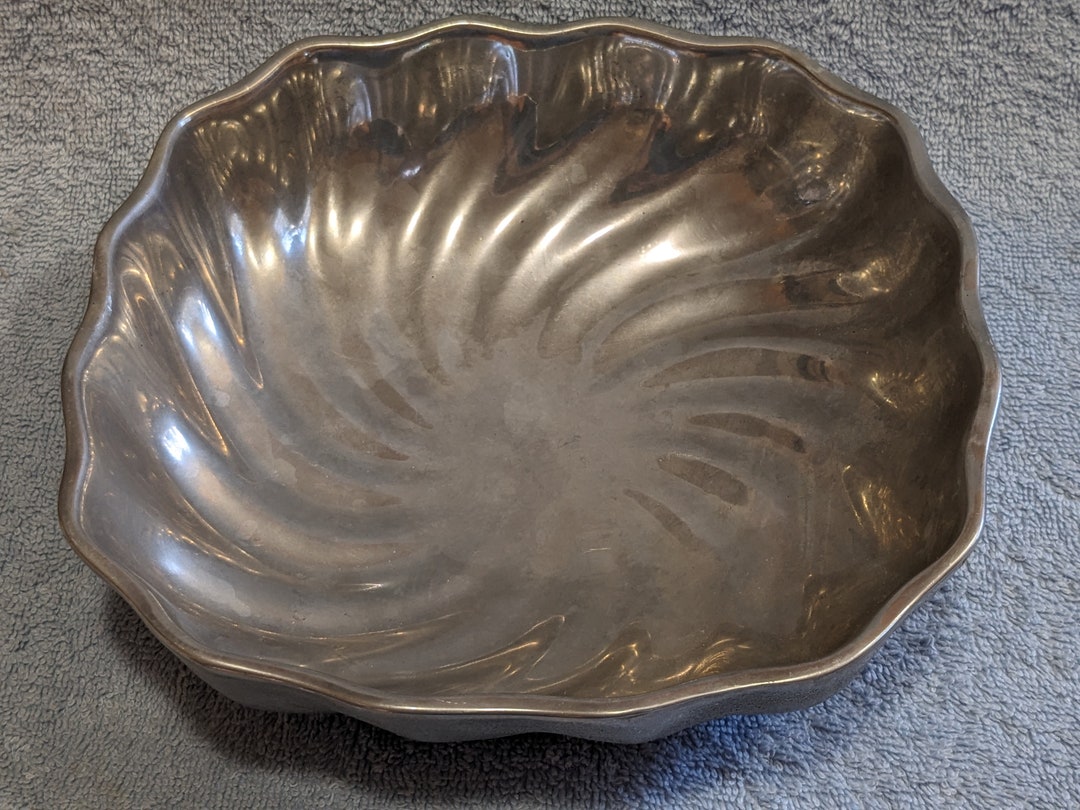 Wilton Armetale Eddy RWP Scalloped Rim Square Serving Metal Bowl Pewter ...