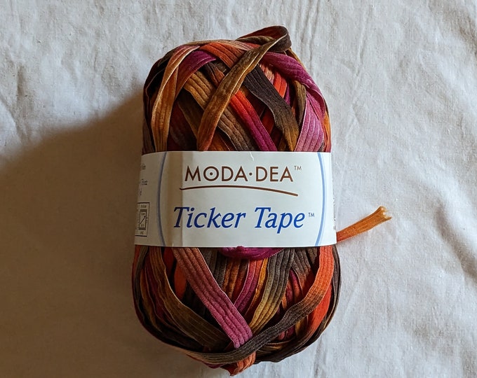 Moda Dea Ticker Tape Ribbon Yarn Color Sunset 100% Nylon 50 Grams 1.76 ...