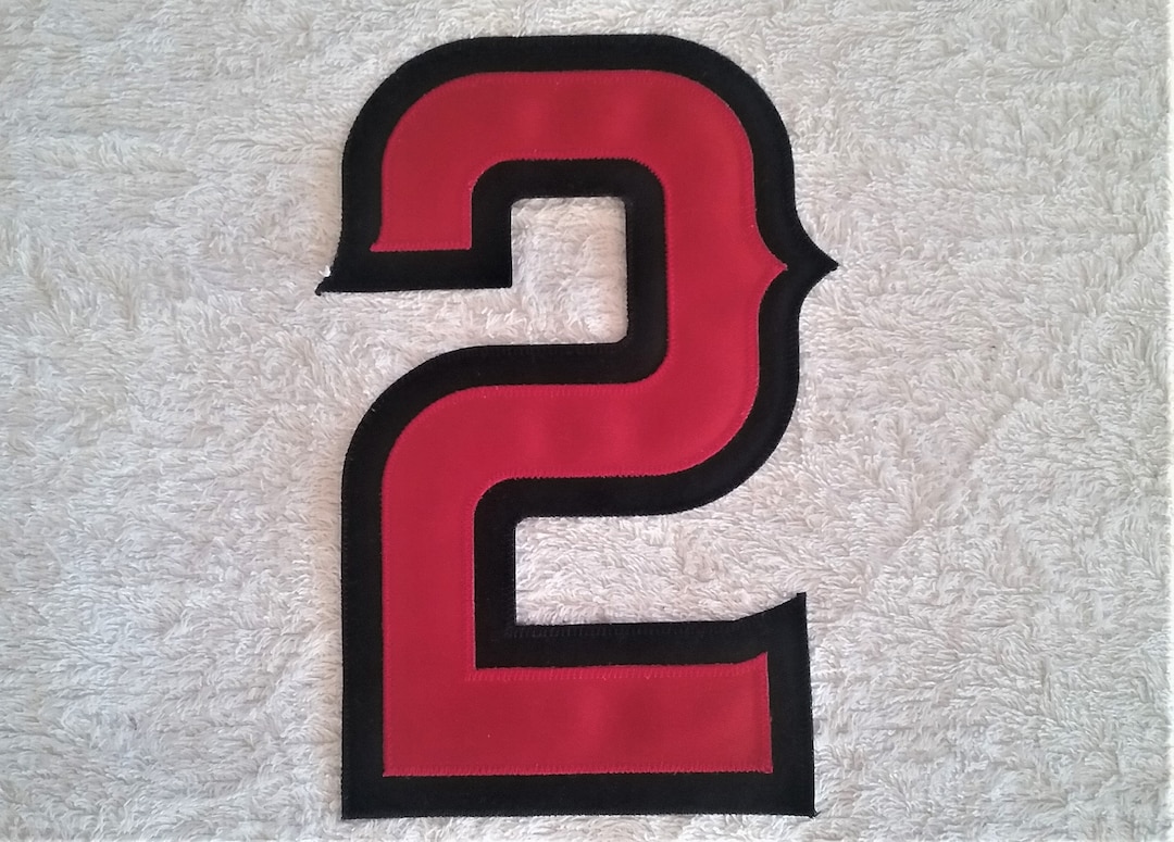 Large Number 2 Iron on Patch 2 Color Red Dark Blue About 8" Tall ...