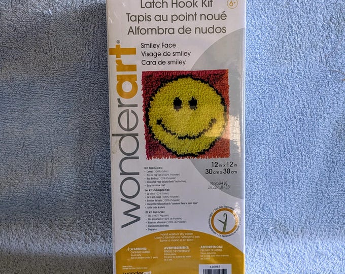 Wonderart Latch Hook Kit Smiley Face Kit 426965 Finished Size 12"x12 ...