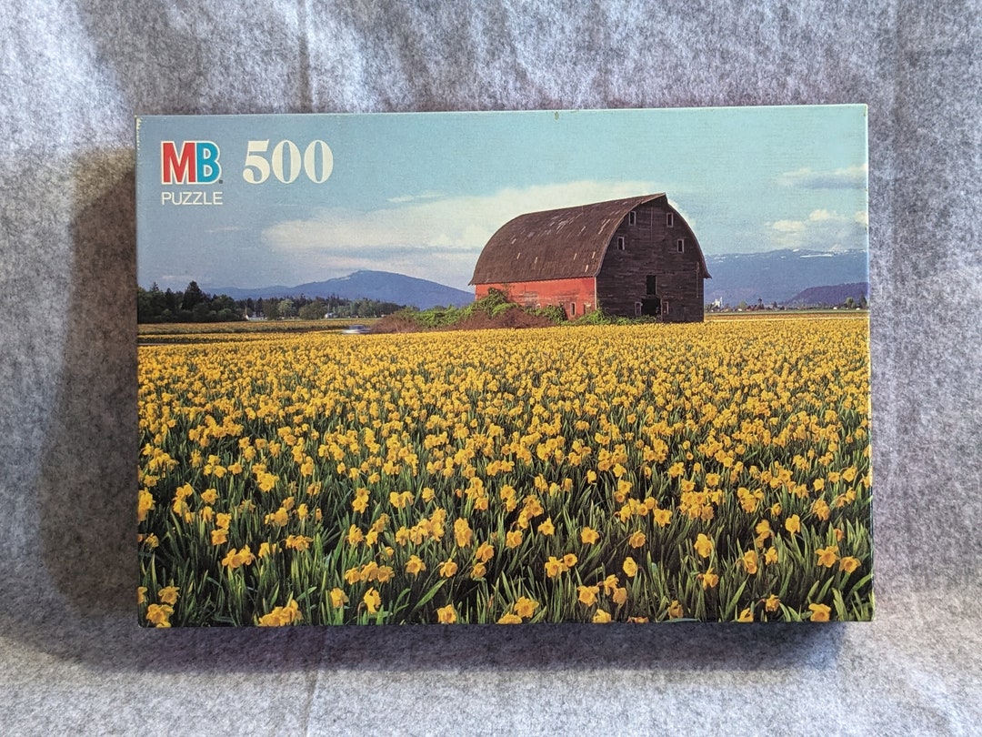 Milton Bradley Croxley 500 PC Puzzle Field of Daffodils Mt Vernon WA ...