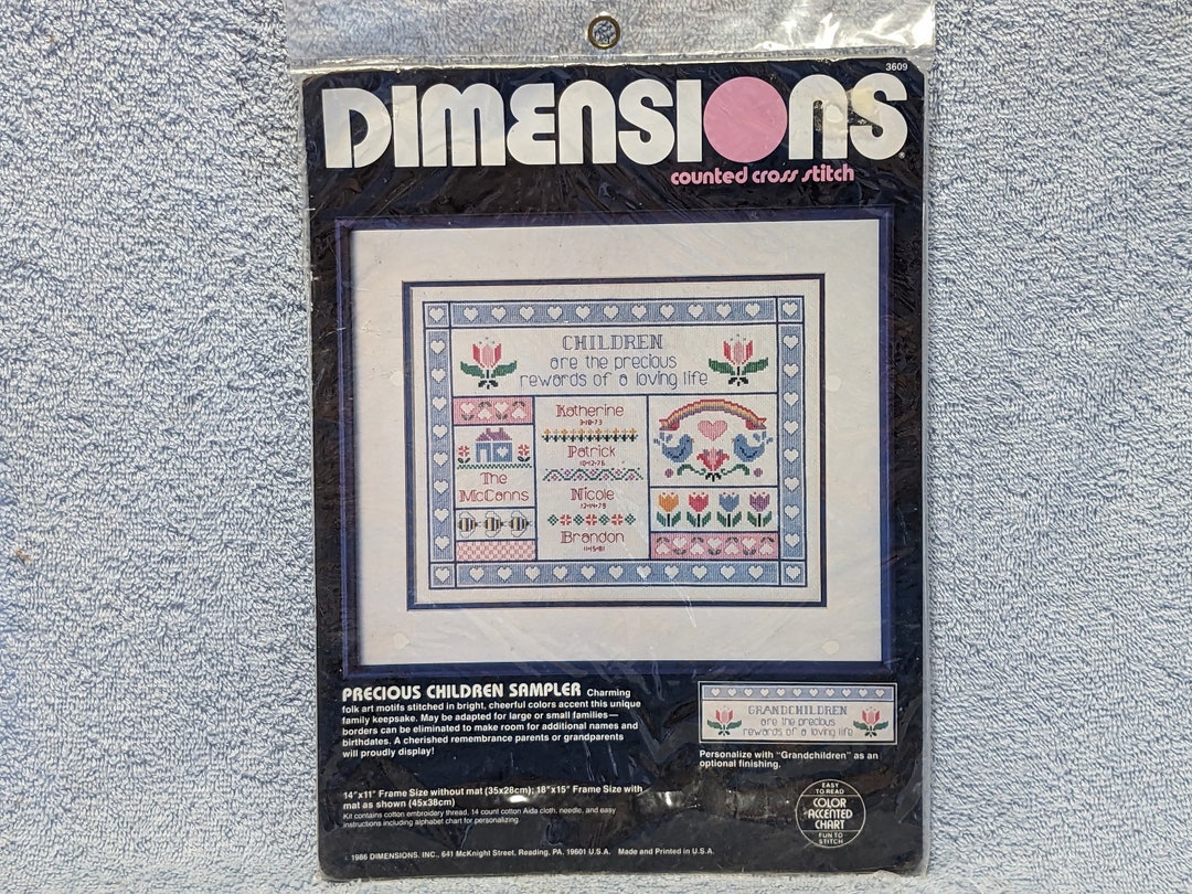 Dimensions Counted Cross Stitch Kit Precious Children Sampler Sealed ...