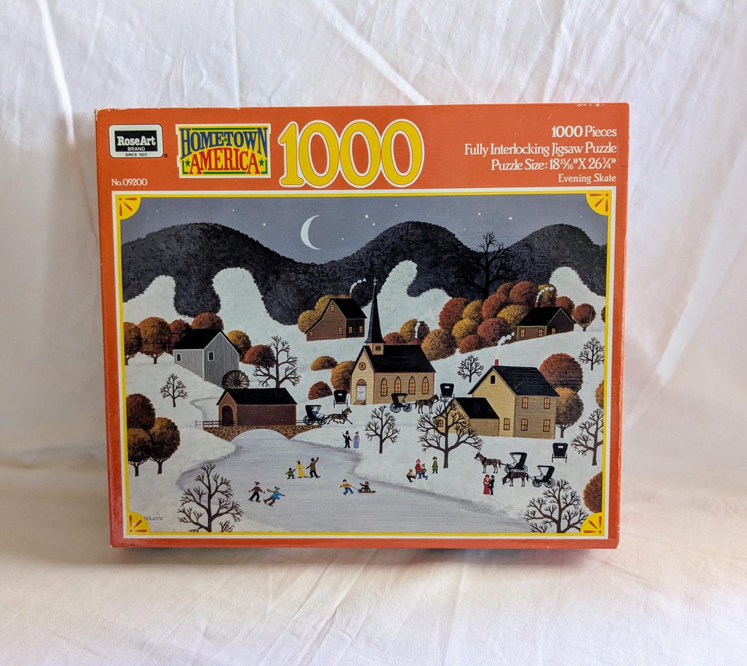 Vintage 1991 Kaatz Americana 1000 PC Puzzle Evening Skate Rose Artion ...