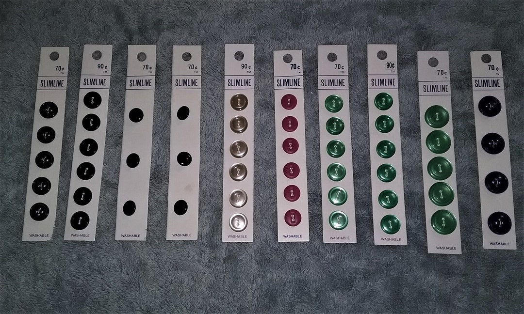 Vintage Slimline Streamline Buttons Various Colors Cards Sold ...