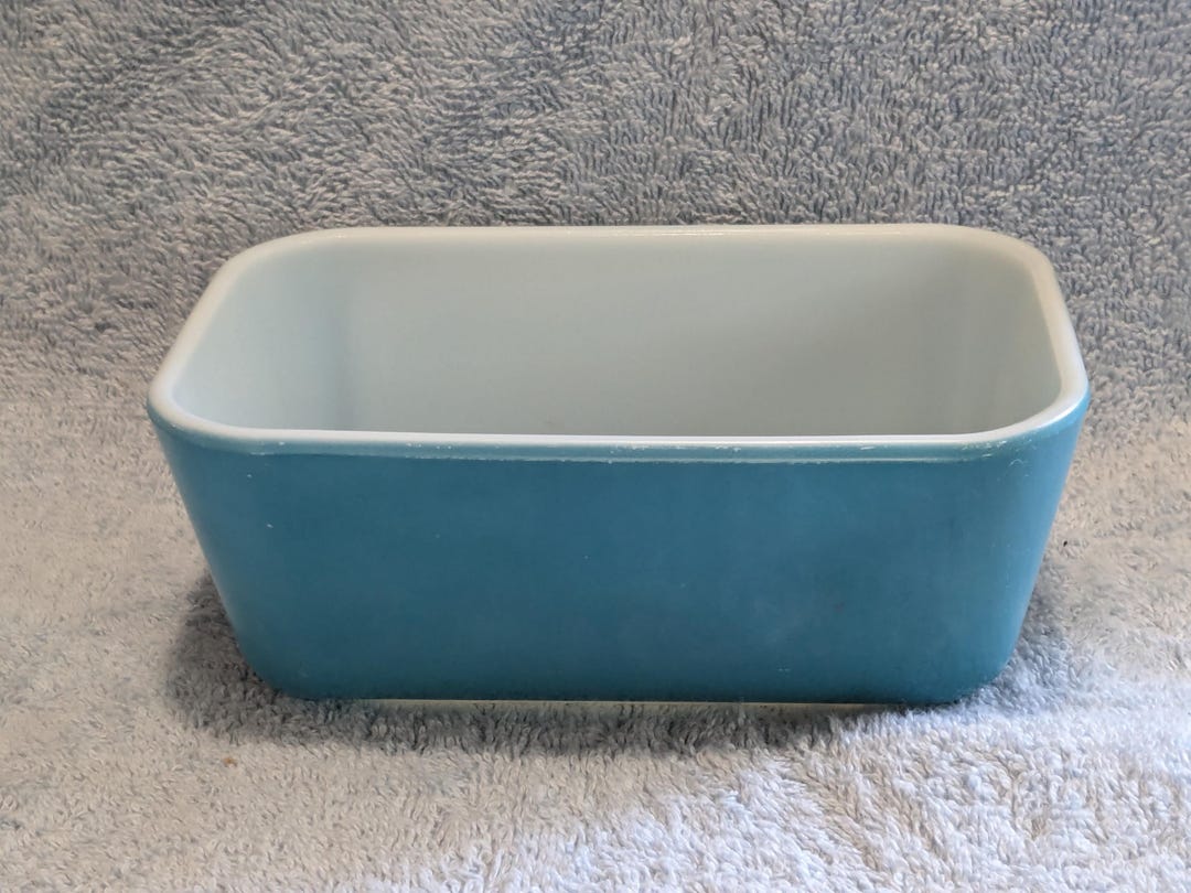 Vintage Mid Century Pyrex Refrigerator Dish Blue Turquoise 502-B 6.75 ...