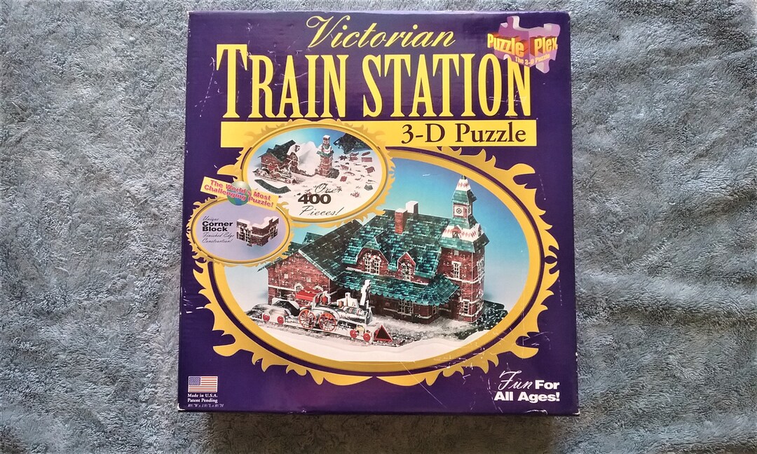 3D Puzzle Victorian Train Station Puzzle Plex Sealed Over 400 Pieces ...