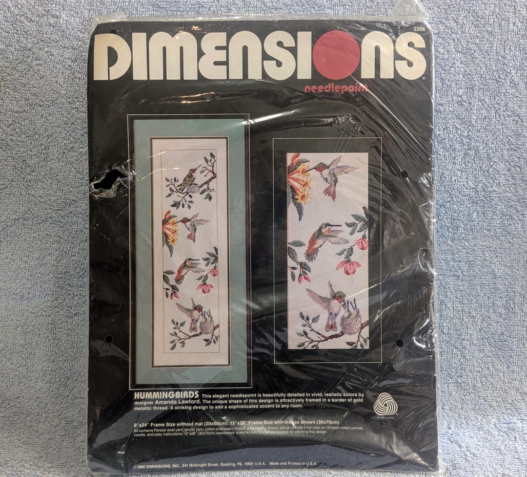 Dimensions Needlepoint Kit Hummingbirds Amanda Lawford Design Vintage ...