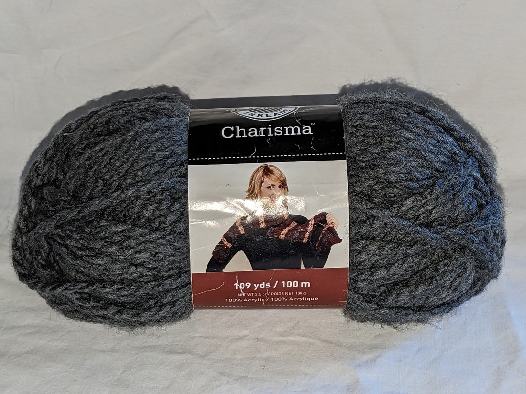 Loops and Threads Charisma Yarn Color Charcoal 3.5 Ounces 109 Yards ...