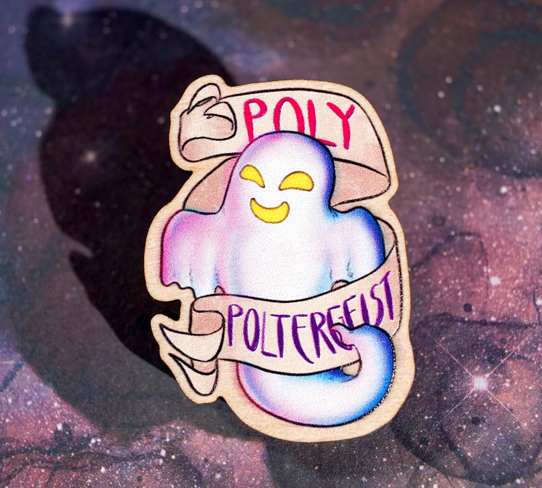 Poly Poltergeist Queer Polyamorous Pride Wooden Pin - Etsy