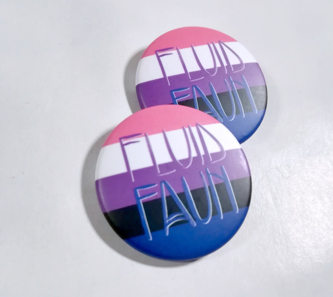 Fluid Faun Pride Button Genderfluid Pin Badge - Etsy
