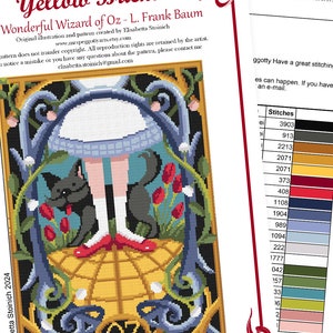 Cross Stitch Pattern -the Wonderful Wizard of Oz- Dorothy and Toto - L. Frank Baum - Diamond ...