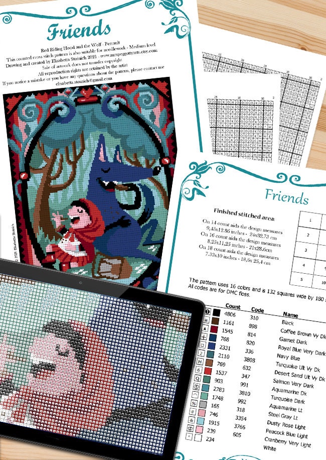 Red Riding Hood and the Wolf Charles Perrault printable | Etsy