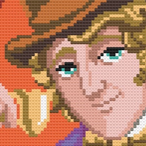 Cross Stitch Pattern PDF - Willy Wonka - Gene Wilder Portrait - Ready ...