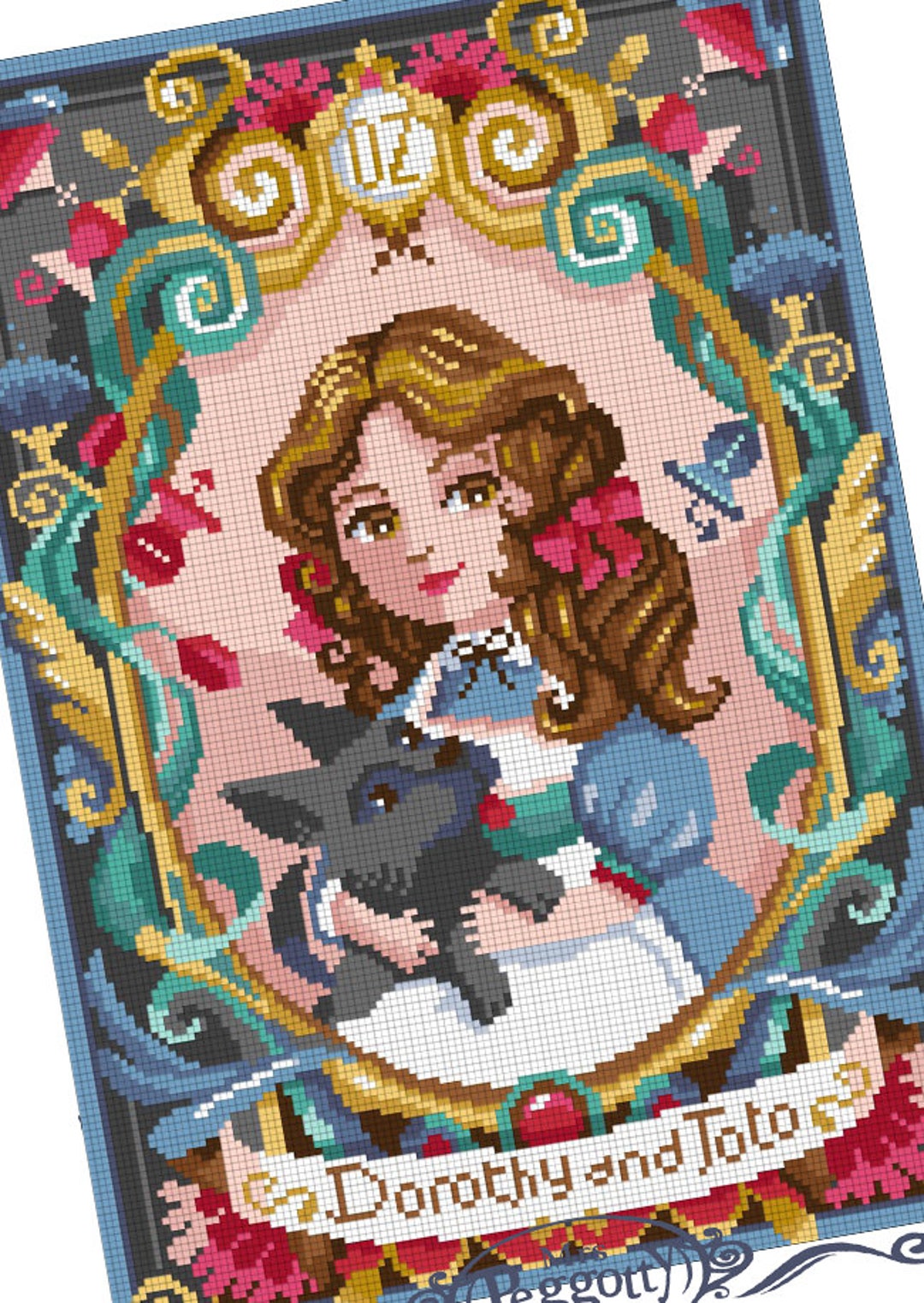 Counted Stitch Pattern the Wizard of Oz Dorothy and Toto L. - Etsy Australia